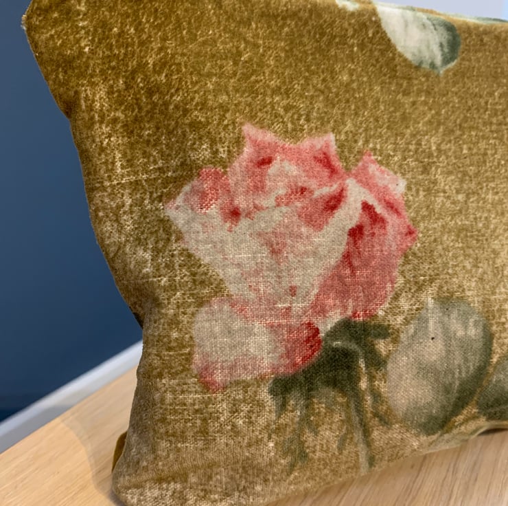 Large Rescued velvet rose pouch - Folksy