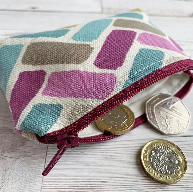 SOLD Small Purse with Purple, Turquoise and Oli... - Folksy