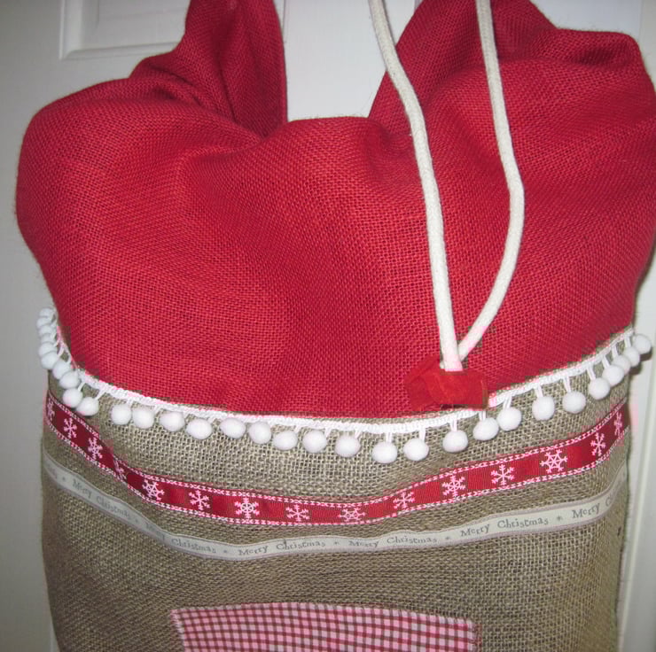 Large Rustic Santa Sack - with your child's in... - Folksy