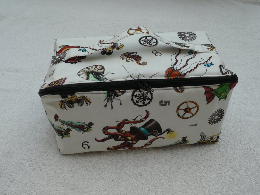 Nautical Steampunk Themed Zipped Cube Holdall. - Folksy