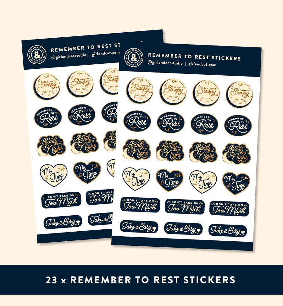 Planner Stickers, Remember to Rest Self Care Pl... - Folksy