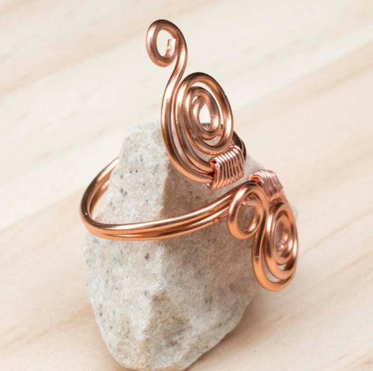 Wire wrapped copper ring-adjustable, wire wrapp... - Folksy