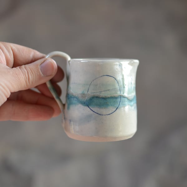 Seascape little jug - beautifully glazed in sea... - Folksy