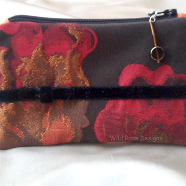 Purse in red and black Brocade - Sale item! - Folksy
