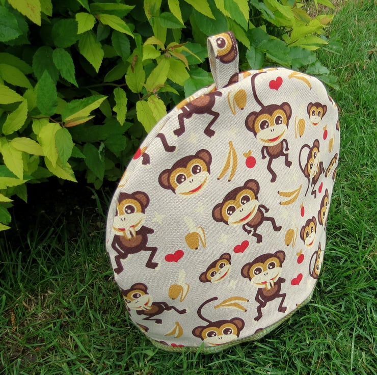Large tea cosy. A tea cosy with a monkeys desi... - Folksy