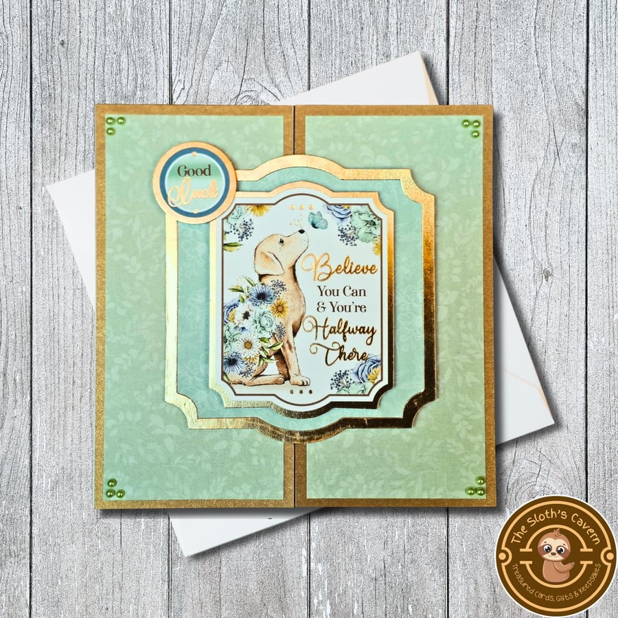 Good Luck Greetings Card With A Labrador Puppy ... - Folksy