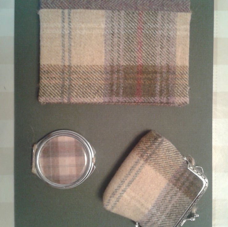 Tweed Handbag Gift Set (Notebook, Compact Mirro... - Folksy