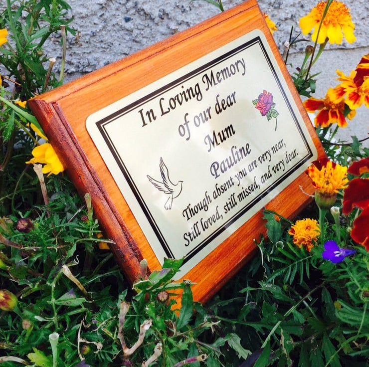 Solid Wooden Memorial Plaque Plaque Cemetery Tr... - Folksy