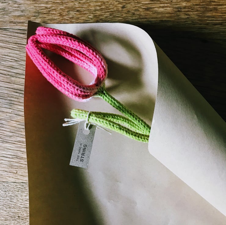 A Simple Spring Tulip - knitted, hand dyed stri... - Folksy