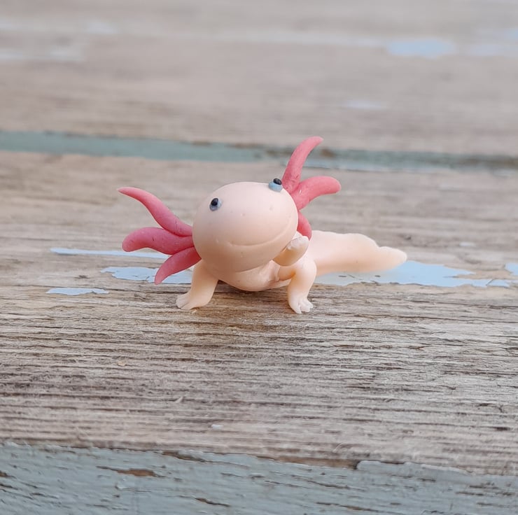 Axolotl cute figurine, salamander miniature figure - Folksy
