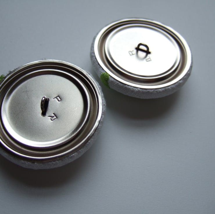 A pair of jumbo extra large buttons, covered wi... - Folksy
