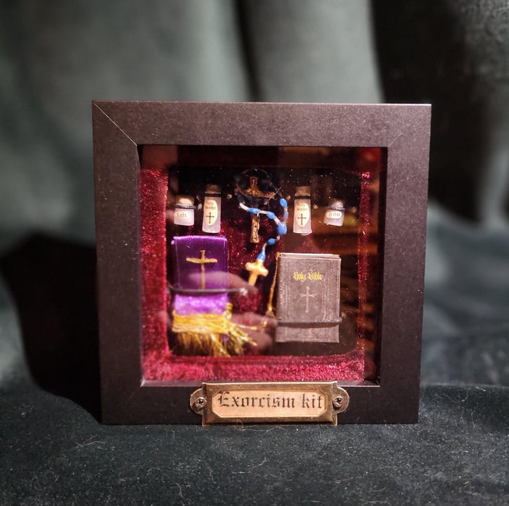 Miniature Exorcism Kit Shadow Box Art Handmade ... - Folksy
