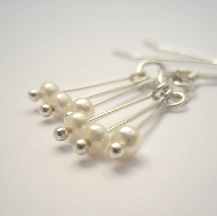 Rain Drop Silver Earrings , Rain Pearl Earrings... - Folksy