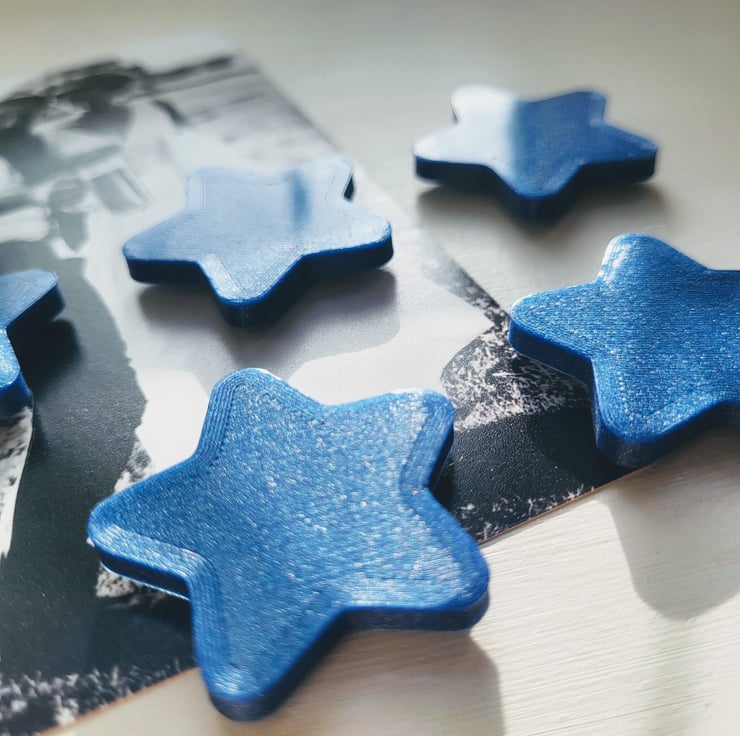GLITTER BLUE STAR fridge magnets set of 5 Magne... - Folksy