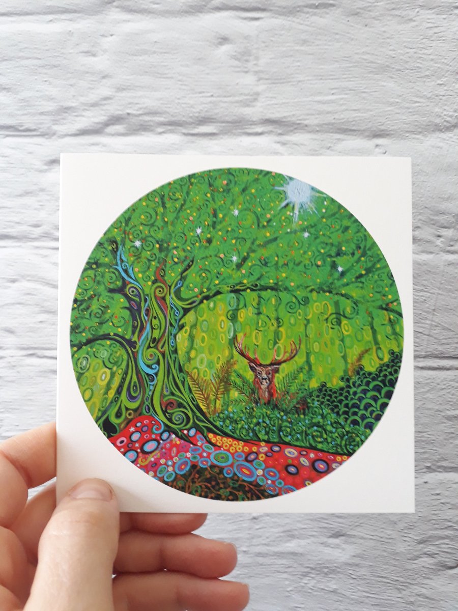 Tree of Life and Stag Greetings Card for Any Oc... - Folksy