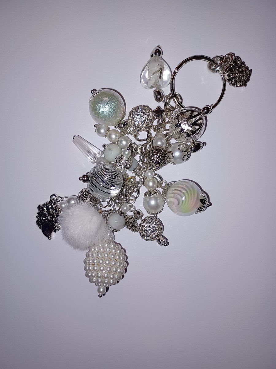 Snow White Beaded Bag Charm - Folksy