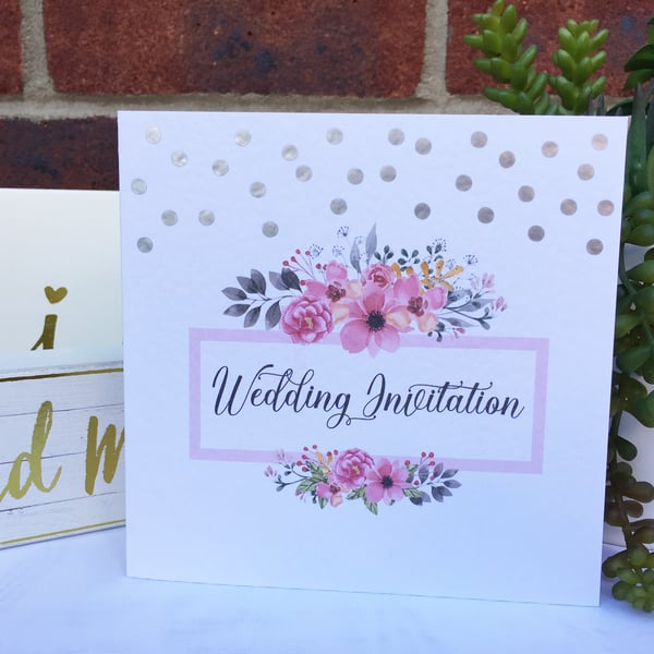 PERSONALISED wedding floral invitation flowers ... - Folksy
