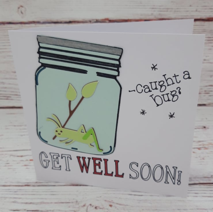 Get Well Soon Card, Funny Get Well Card, Caught... - Folksy