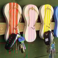 Key clothes dog lead rack with 4 brass hooks o... - Folksy