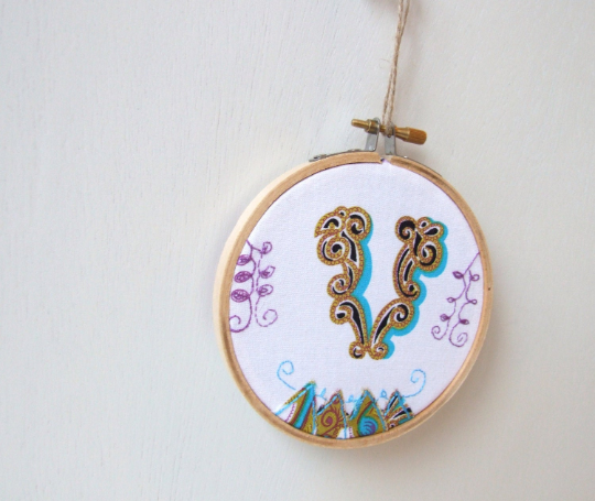 V embroidery hoop, initial letter V embroidery,... - Folksy