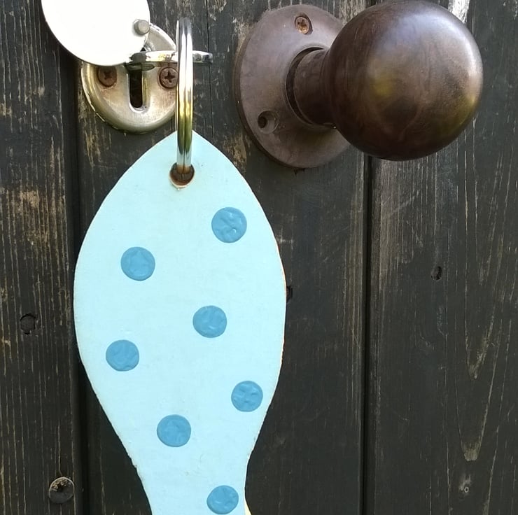handmade wooden fish key ring - Folksy