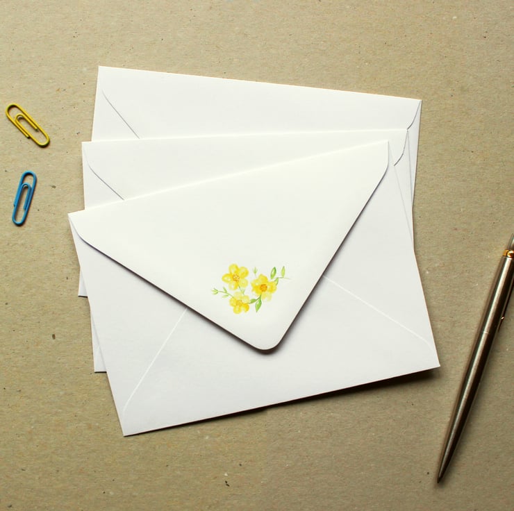 Watercolour Flower Letter Writing Paper and Env... - Folksy