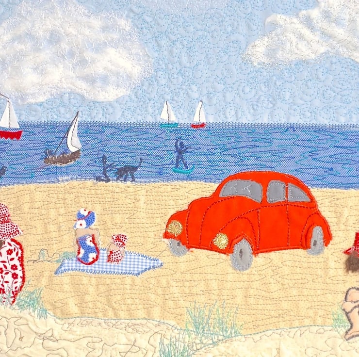 Beach Beetle - seaside car print by Heidi Meier - Folksy