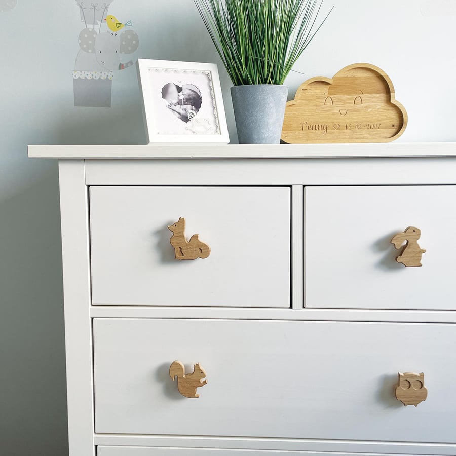 Woodland Animal Drawer Handles Knobs, Nursery, ... - Folksy