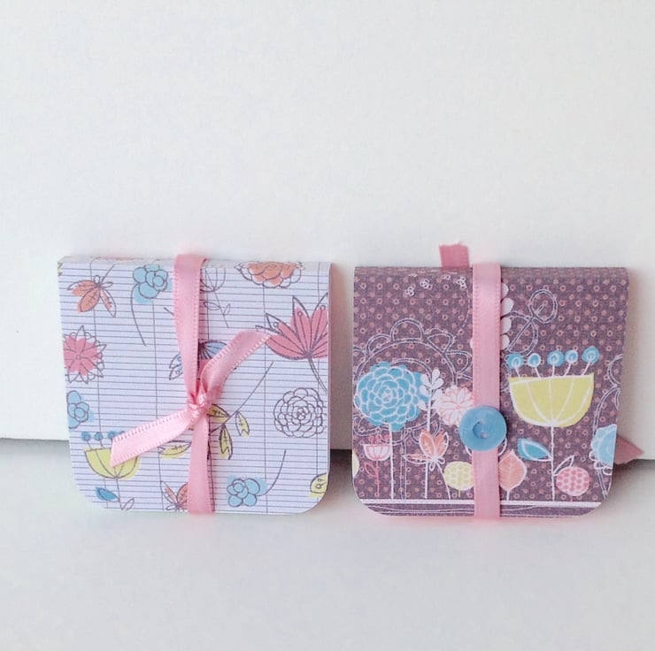 Mini Notebooks,Set of Two,Handmade Sticky Noteb... - Folksy