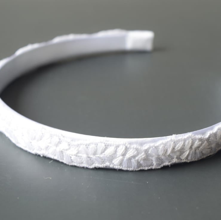Alice band for holly communion, baptism white l... - Folksy
