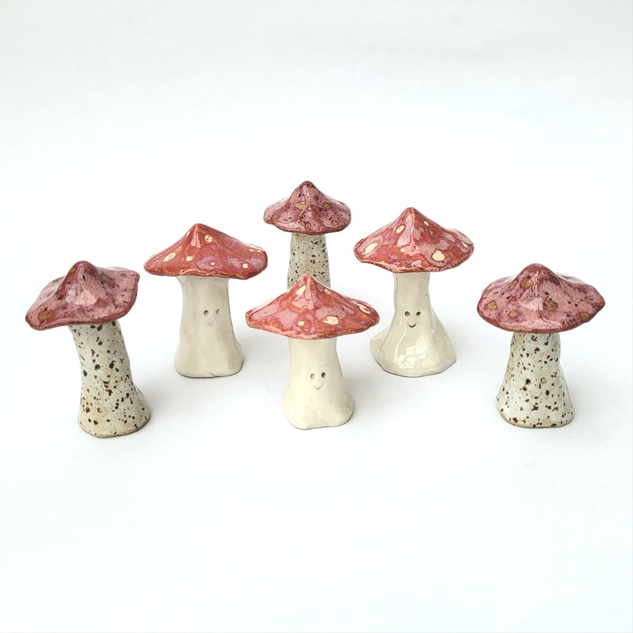 Mushroom ceramic character collectable figure - Folksy