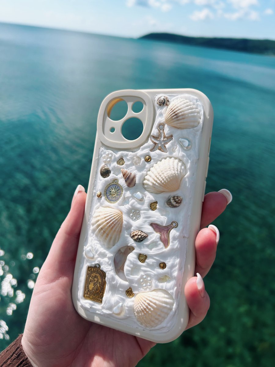 'MEGAN' SEASHELL PHONE CASE, HANDMADE WITH TRIN... - Folksy