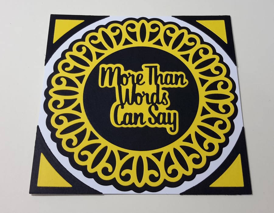 More Than Words Can Say Greeting Card - Yellow ... - Folksy