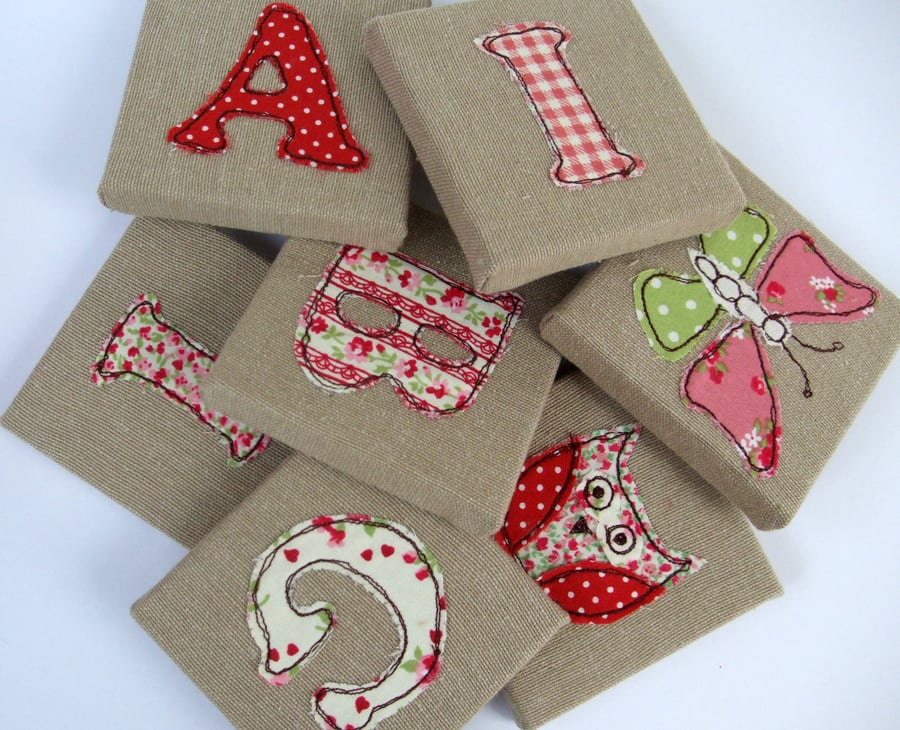 Childrens Name Letters - Mini Canvas Nursery De... - Folksy