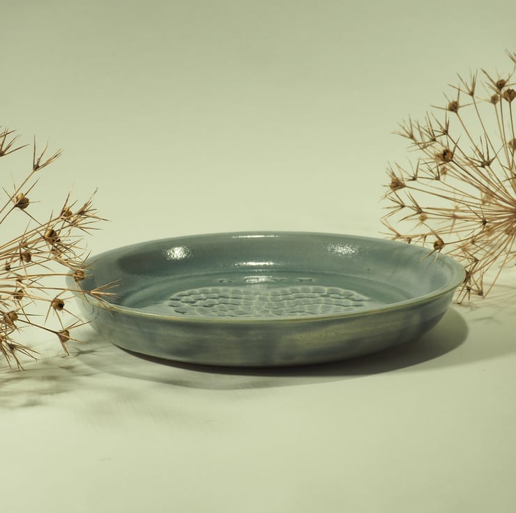 Ceramic light blue love heart plate - Folksy