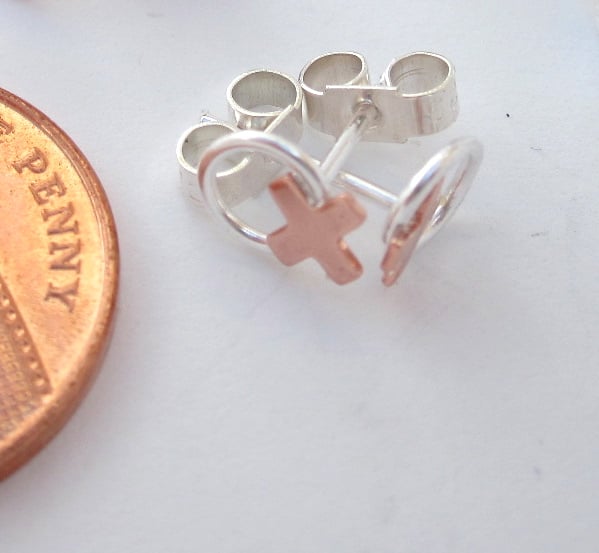 Hug Kiss Earrings Copper Kiss, Silver Hug Earri... - Folksy