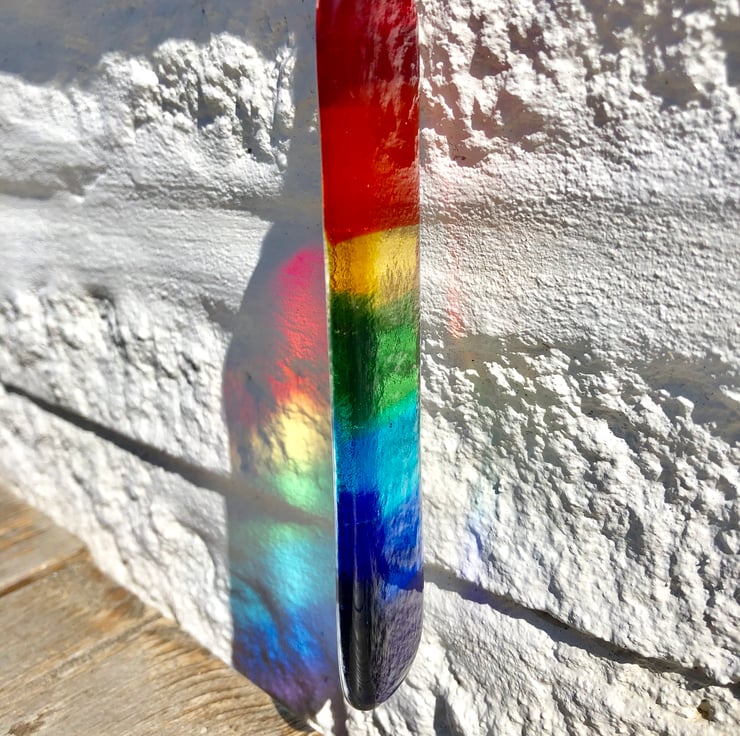 Rainbow Fused Glass Light Catcher - Folksy