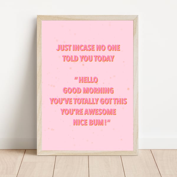 Positivity Print, Funny Wall Art, Typography Wa... - Folksy