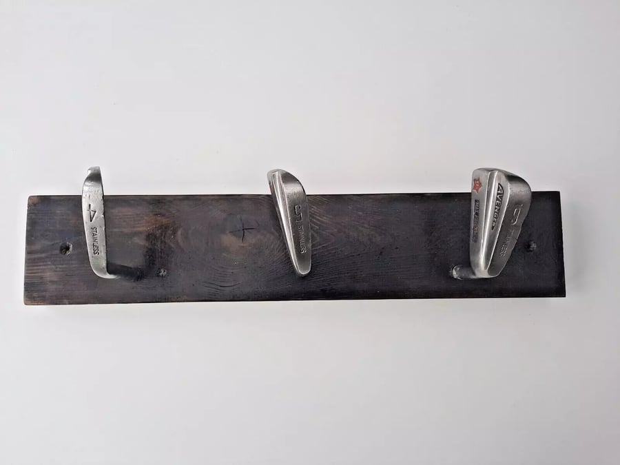 Golf club irons 3 hook coat rack 20" x 4&q... - Folksy