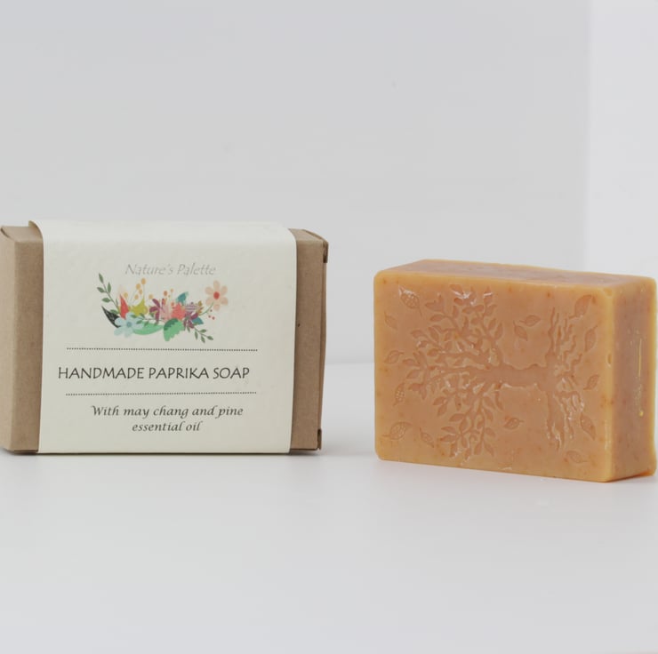 Paprika soap with may chang and pine essential oil - Folksy