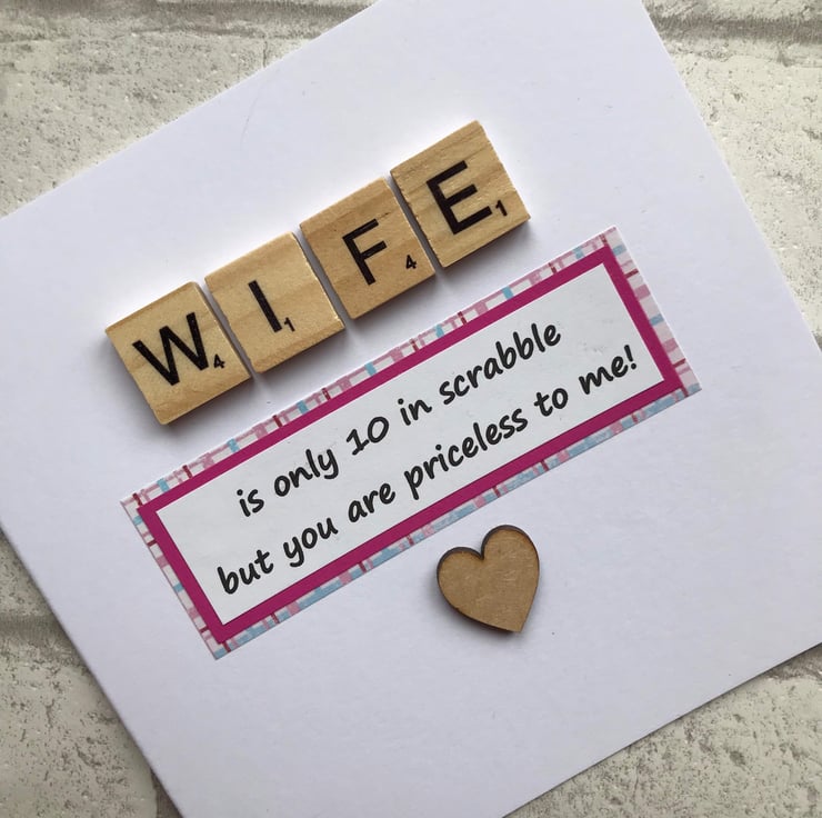 Handmade card Wife card Happy Birthday Wife Car... - Folksy