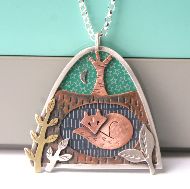 'Cosy Den' fox necklace - Folksy
