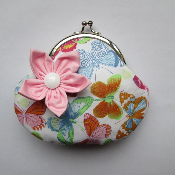 Coin purse with flower - Folksy