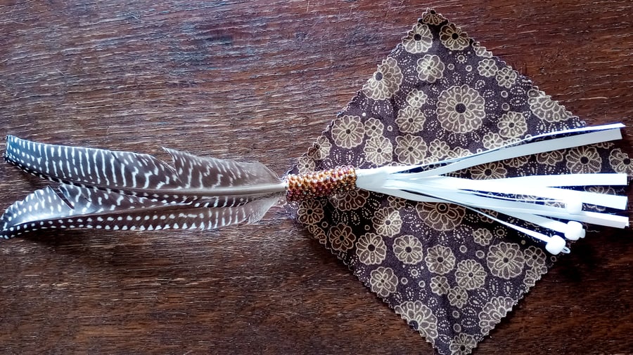 Prayer feathers - pair of hand-beaded bird feat... - Folksy
