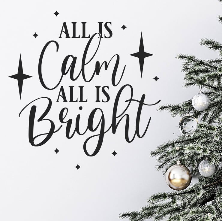 All is Calm, All is Bright Christmas Window Wal... - Folksy