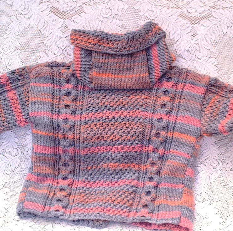 Childs Hand Knitted Duffle Coat, Winter Coat, B... - Folksy