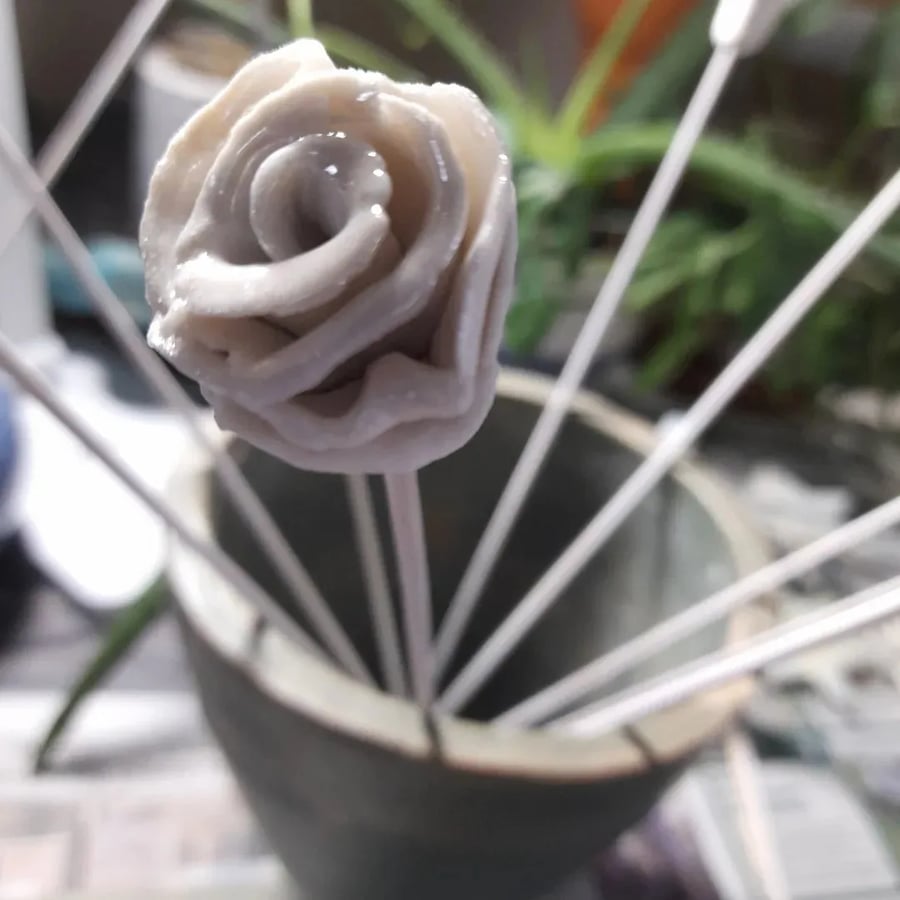 Handmade porcelain paper clay flower heads - Folksy