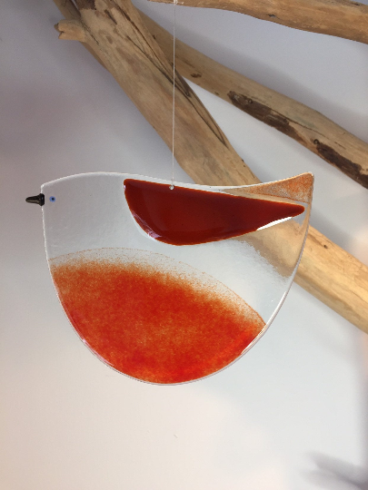 glass robin - large - Folksy