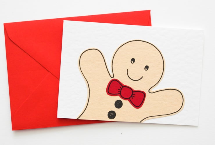 Handmade Gingerbread Man Christmas card pack, S... - Folksy