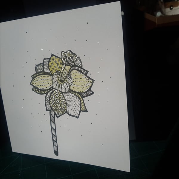 Open daffodil card - Folksy